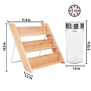 Orii 18 Jar Bamboo Compact Spice Organizer for Countertop and Kitchen Drawer, Filled with Spices, 5 Year Spice Refill Program