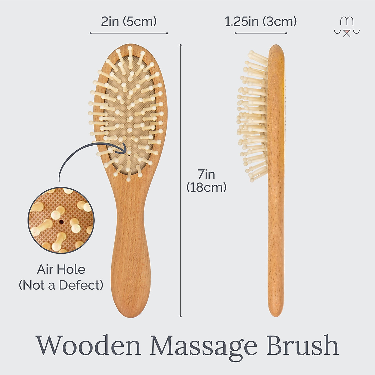 Natemia Wooden Baby Hair Brush & Comb Set for Newborns - Soft Bristle, Toddler Cradle Cap Brush - Toddler Comb