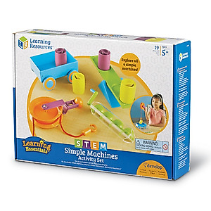 Learning Resources STEM Simple Machines Activity Set, Hands-on Science Activities, 19 Pieces, Ages 5+