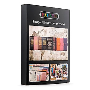 FACATH Premium Leather Passport Cover, RFID Blocking Travel Wallet for Men, Women & Family - Cruise Accessories (Black)