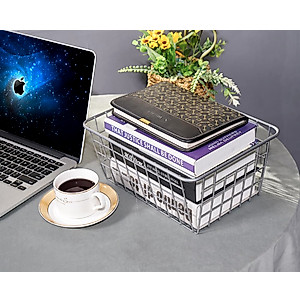 Wire Storage Baskets, Household Pantry Baskets 4 Pack, Wire Baskets For Organizing, Countertop, Closet, Bedroom, Bathroom, Make Life Tidier Metal Basket