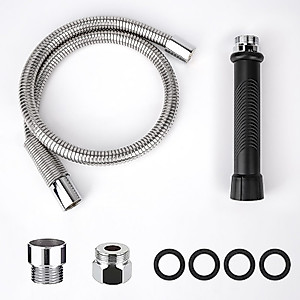 Commercial Sink Sprayer Hose,44 inch Commercial Kitchen Sink Faucets Flexible Hose Replacement，with Heat Resistant Black Handle，for Commercial Kitchen Faucet.