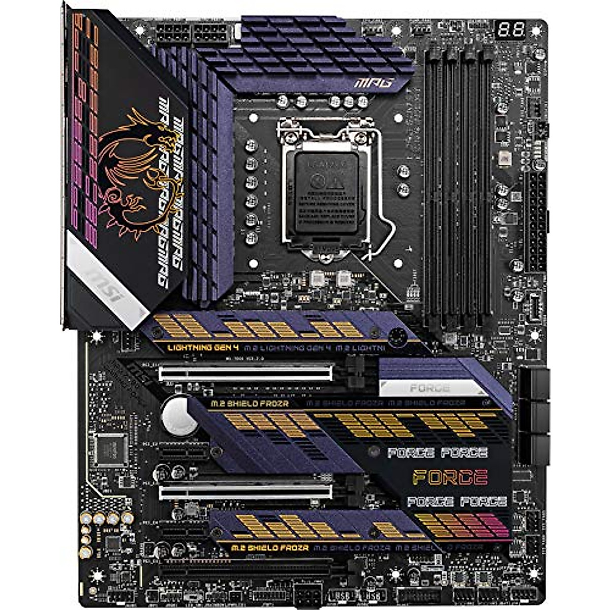 MPG MPG Z590 Gaming Force Gaming Motherboard (ATX, 11th/10th Gen Intel Core, LGA 1200 Socket, DDR4, PCIe 4, CFX, M.2 Slots, USB 3.2 Gen 2, DP/HDMI, Mystic Light RGB)