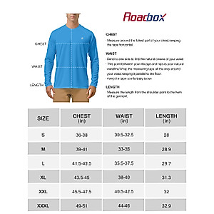 Roadbox Mens UPF 50+ UV Sun Protection Shirts Outdoor Long Sleeve SPF Diving Rash Guard for Fishing Hiking Swimming