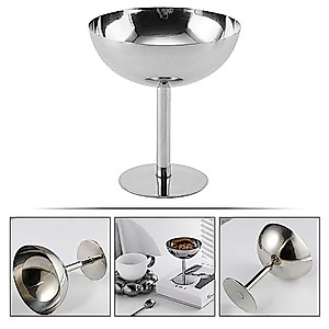 UPKOCH Containers for Fruit Ice Cream Cups Dessert Dish Stainless Steel Sundae Bowls Fruit Snack Candy Cup Appetizer Plates Serving Portion Cups Ramekin for Parties Parfait Trifle Taster