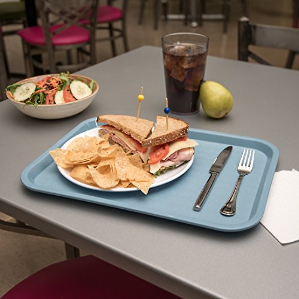 CFS Cafe Plastic Fast Food Tray, 12" x 16", Slate