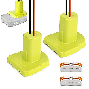 Ecarke for Power Wheels Adaptor for Ryobi 18V One+ P108 P107 P102 Battery Dock Power Connector RC Toy & Car,e-Bike 12 Gauge Robotics （with Wire Terminals）（2 pcs）