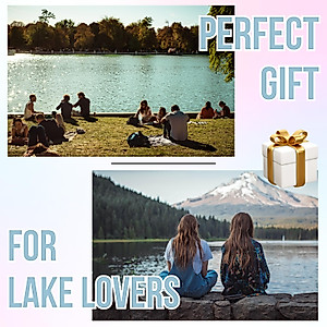 Onebttl Lake House Gifts: 20oz Stainless Steel Insulated Tumbler, Lake Life Housewarming Gift - Silver Blue