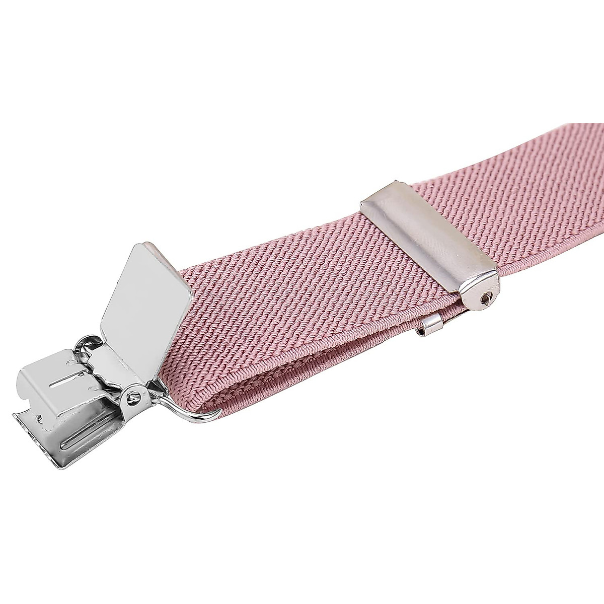 Pzle Men's Bow Tie and Suspenders Set Adjustable Elastic 47 Inches Blush Pink