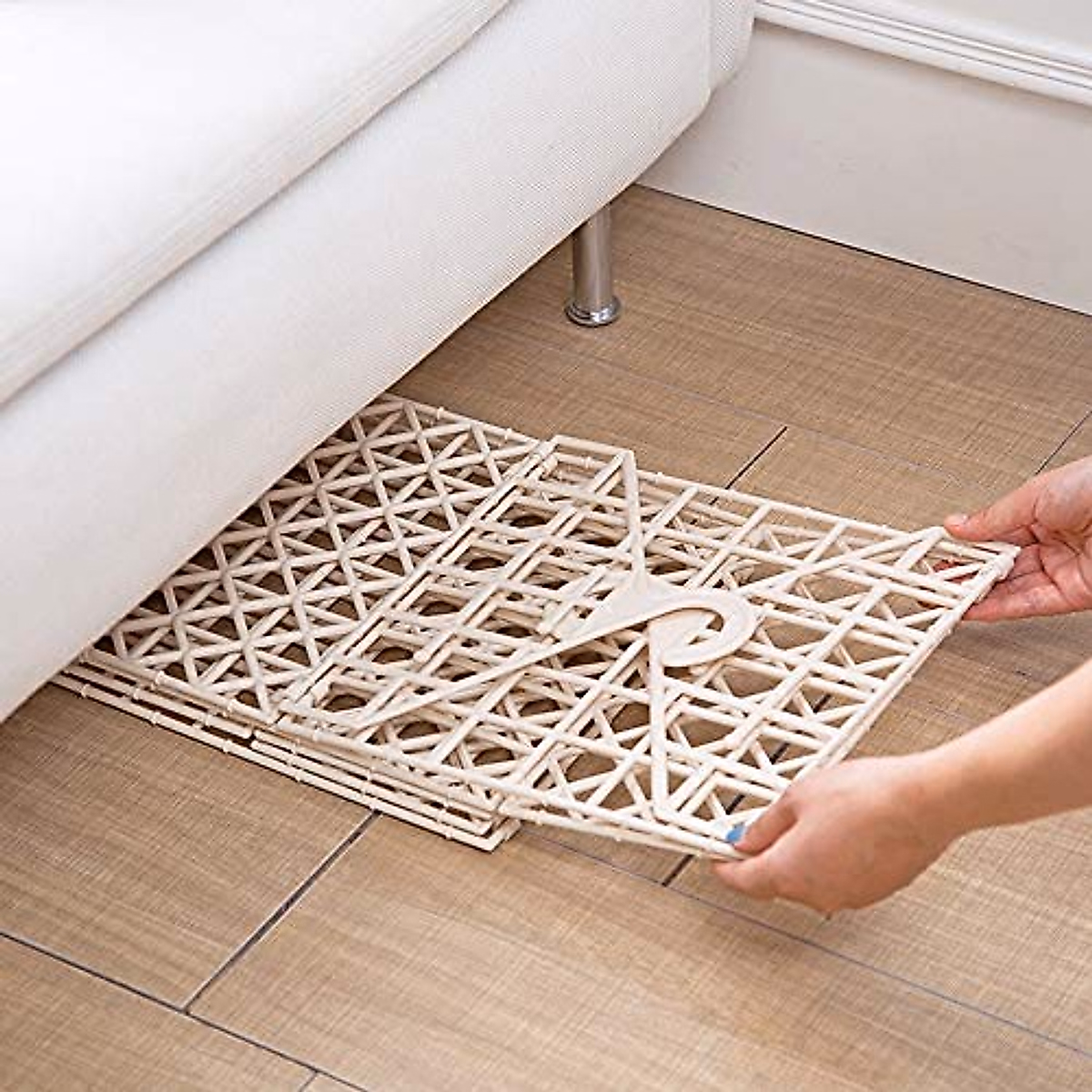 Booluee Plastic Hanging Closet Organizer, Folding Wardrobe Storage Rack, Multi-Layer Foldable Hanging Storage Rack, Clothing Organization Rack (Large)