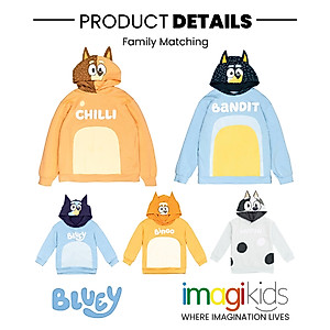 Bluey Little Boys Fleece Matching Family Cosplay Pullover Hoodie 6
