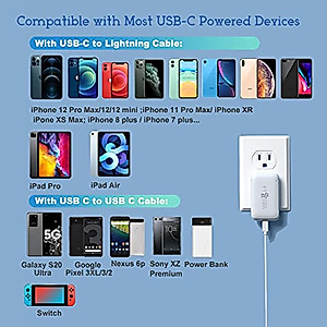 20W USB C Fast Charger, Costyle PD 3.0 Fast Charging Block Slim Flat Type C Wall Charger Plug Gan Charger Compatible iPhone 14 13 12 11 Pro Max SE XR XS 8 7 Plus, iPad Mini AirPods Pro, Galaxy, Pixel