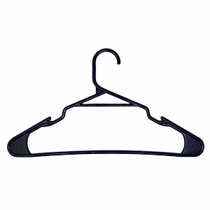 Eco-Friendly Clothing Hangers for Avg. Weight (Max 3lbs) Clothes Made from 100% Recycled Post Industrial Plastic (Black, 60)