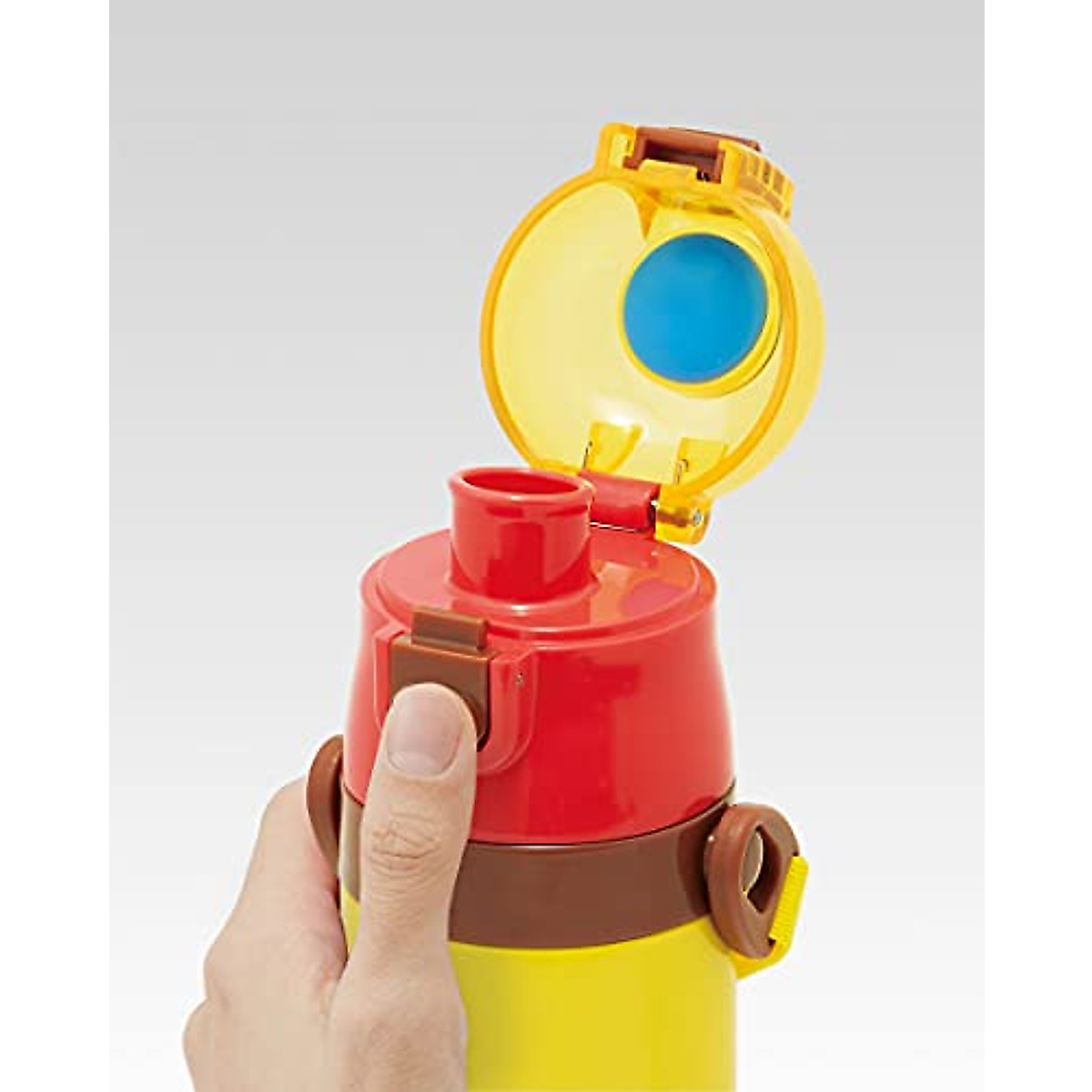 Skater SKDC4-A Children's 2-Way Stainless Steel Water Bottle with Cup, Pikachu, 21 Face, Pokemon, 15.2 fl oz (430 ml)