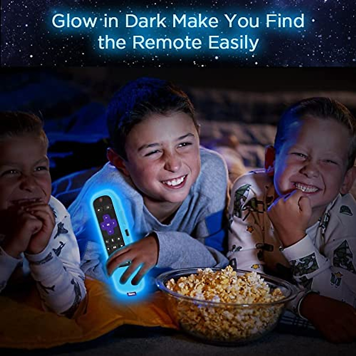 3 Pack Protective Case for TCL Roku TV Steaming Stick 3600R/3800/3900 Remote, Silicone Cover Roku Voice/Express/Premiere Remote Controller Skin, Replacement Sleeve Protector-Glow Green,Glow Blue,Red