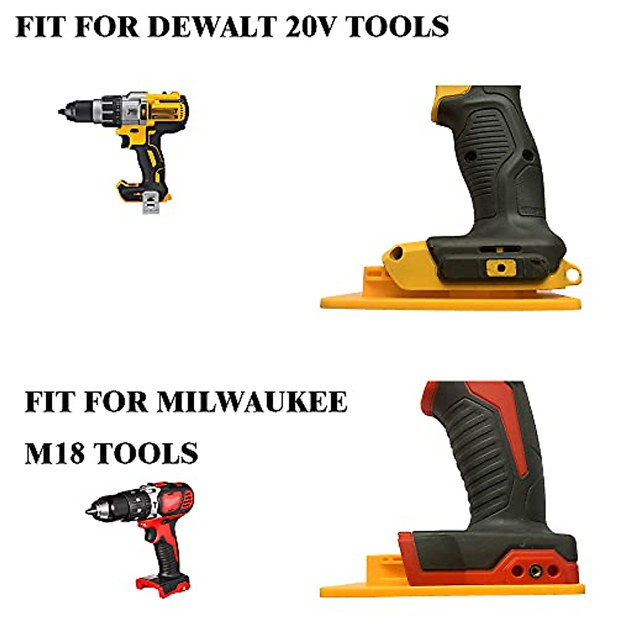 UOSXVC 10Packs Tool Holders for Dewalt 20V Drill Mount Fit for Milwaukee M18 Tools (Yellow)
