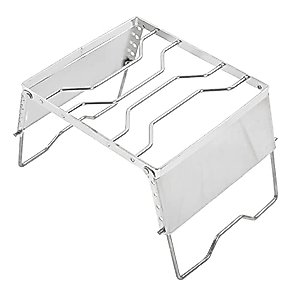 Mini Barbecue Foldable Grill with Wind Screen, Stainless Steel Foldable Camping Grill Grate for Garden with Storage Bag