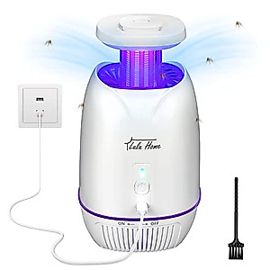 Lulu Home 4-in-1 Electric Bug Zapper, 1800V High Voltage Lighted Mosquito Trap with Strong Fan Wind, Plug-in Insect Catcher Lamp for Home Kitchen Indoor Fly Mosquito Gnat Month Fruit Flies Control