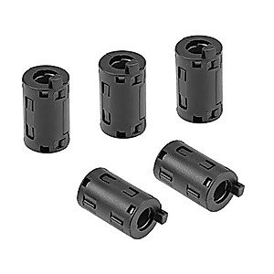 uxcell 11mm Ferrite Cores Ring Clip-On RFI EMI Noise Suppression Filter Cable Clip, Black 5pcs