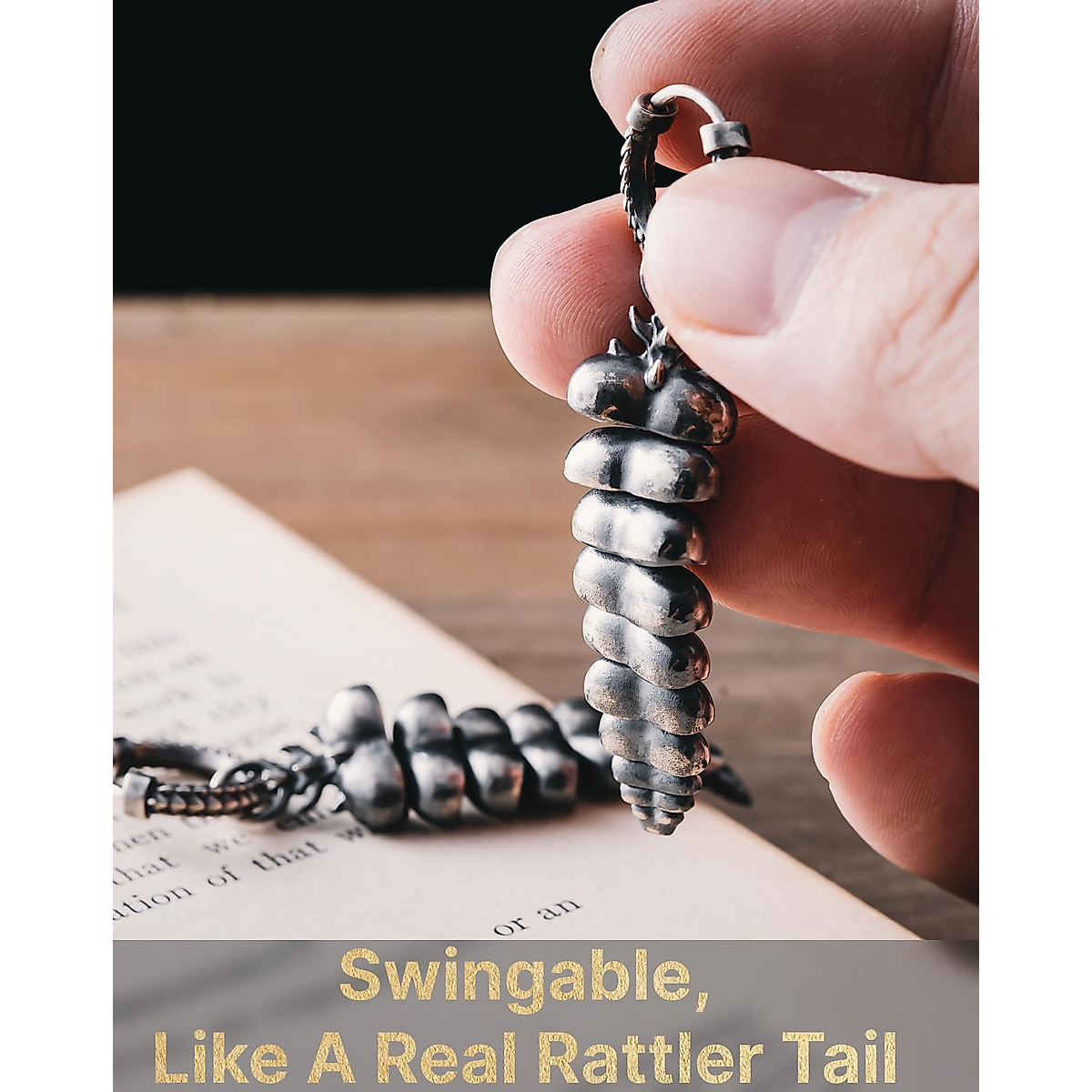 COPPERTIST.WU Rattlesnake Tail Rattle Dangle Earrings 925 Sterling Silver Huggie Hoop Earrings Shakeable Jewelry Gift for Women Men