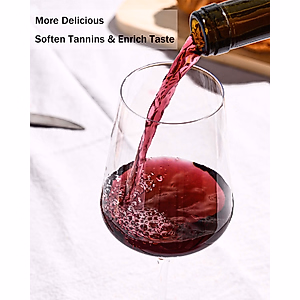 JBHO Polishing Cloth, Wine Glasses Polishing Cloths and 17 oz Lead-Free Wine Glasses Set of 6