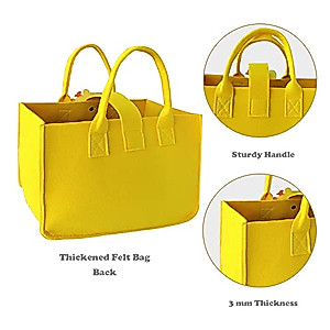 CXDBXD Gift Bags 11.8x7.8x7 Inch Reusable Lightweight Foldable Big Gift Bag Storage Creative Felt Gift bags for Kids Birthday Gift Woman Stylish Shopping Party Travel Bag (Yellow)