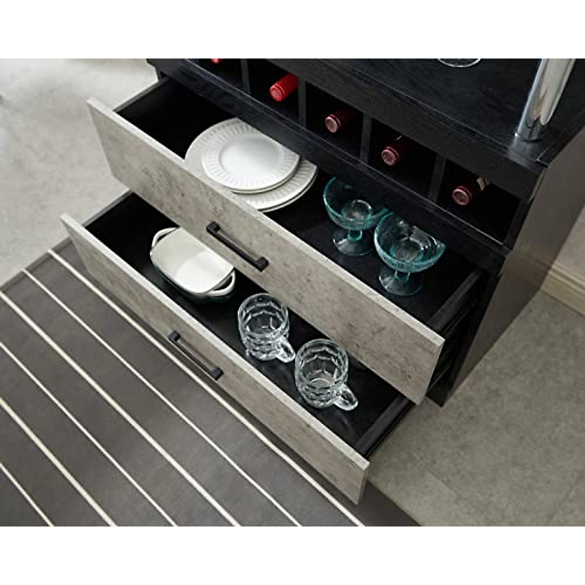 Home Source Jill Zarin Contemporary Bar Cabinet Black