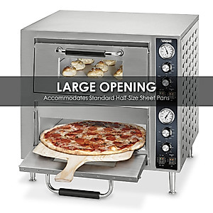 Waring WPO750 Double-Deck Pizza Oven (Dual Door), Silver