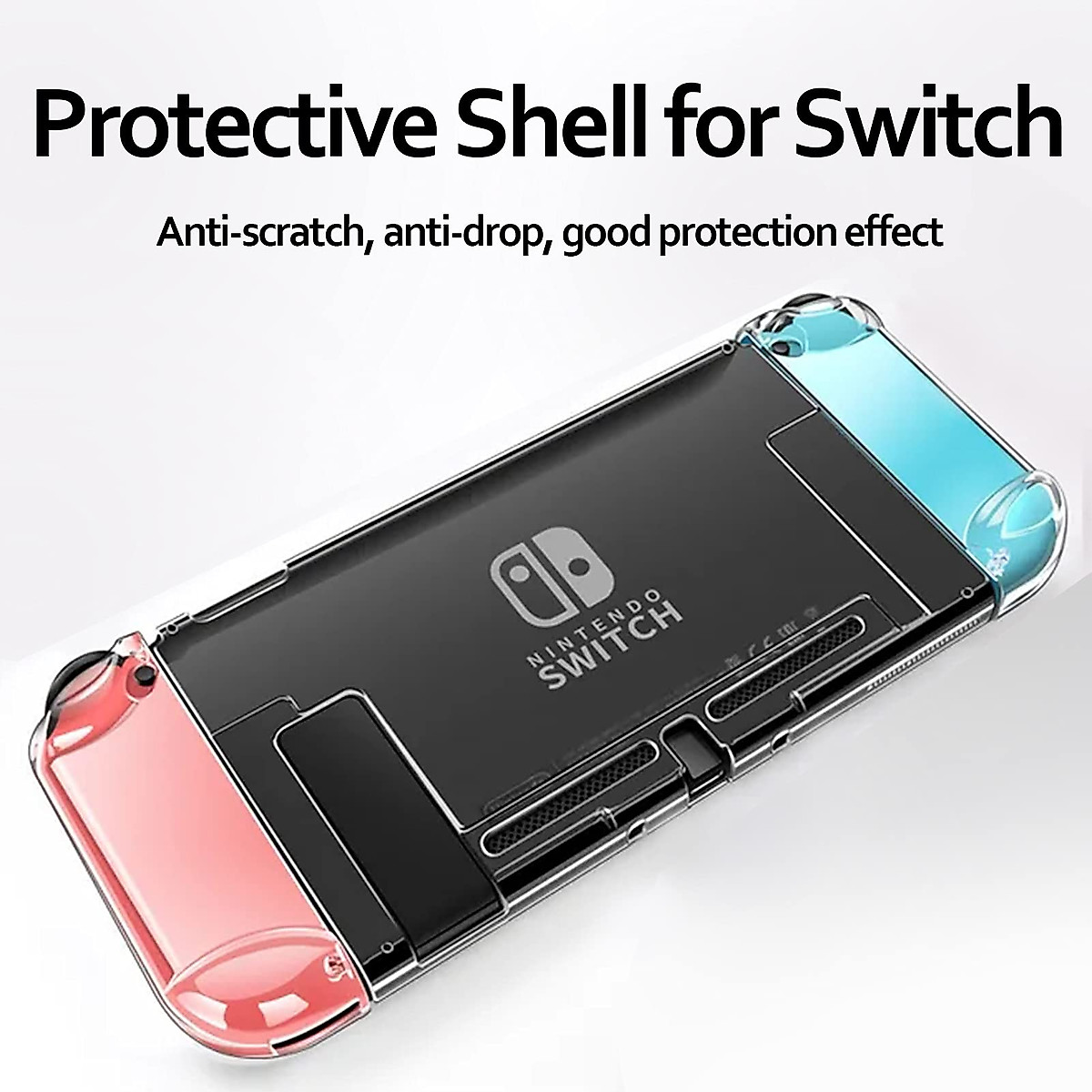 LIKJ Game Console Protective Case, Split Type Transparent TPU Easy Assembly Good Compatibility Game Console Cover for Switch Console