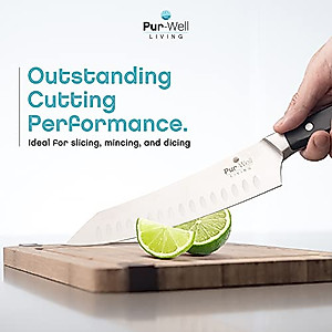 Pur-Well Living Chef Knife Classic 8in Professional Chefs Knife (Made with German Stainless Steel) Elite multi-purpose full-size 8-inch chef’s knife