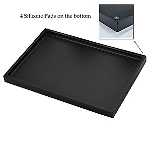 Ximlike Matte Black Bathroom Accessories Set 6 Pieces, Bathroom Accessory Set Bathroom Decor with 1 Vanity Tray, 2 Tumbler Cups, 1 Makeup Brushes Holder, 1 Toothbrush Holder, 1 Soap Dish