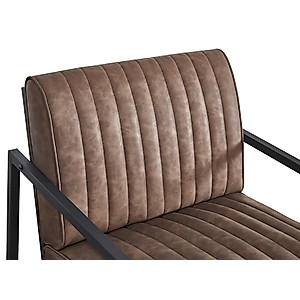 Brown Chairs, Living Room Accent Chair Armchair Leather Comfy Modern Home Furniture 25.98" L X 26.77" W X 29.53" H