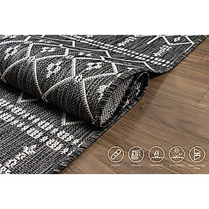 Adiva Rugs Outdoor Indoor Area Rug, Weather Resistant, Easy to Clean, Stain Resistant Floor Mat for Dining Room, Backyard, Deck, Patio (Pebble Weiss, 2' x 3')
