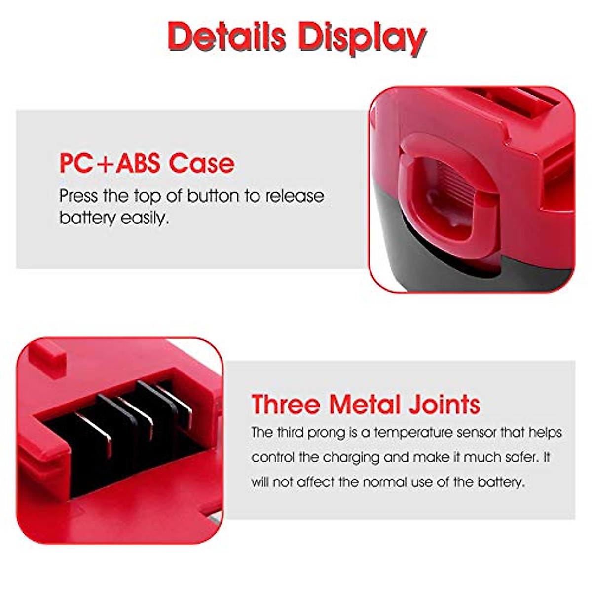 Enermall 2 Pack 3.6Ah Ni-Mh Replacement Battery HPB18 Compatible with Black and Decker 18V Battery HPB18-OPE 244760-00 A1718 FS18FL FSB18 Firestorm Cordless Power Tools
