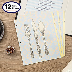 COFICE Recipe Binder – 8.5x11 3 Ring Blank Family Recipe Book Binder Kit to Write in Your Own Recipes with PU Faux Leather Cover and Plastic Sleeves (Black)