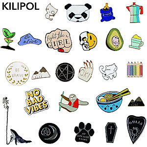 20 PCS Mixed Enamel Brooch Pins Bulk Set | Decoration Lapel Pin Clothes Accessories Birthday Christmas Festival Gift for Girls Women, No Repetition ( Random Style )