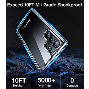 VOFATA Crystal Clear Designed for Samsung Galaxy S23 Ultra Case [Anti-Yellowing] [10FT Military Grade Drop Protection] Shockproof Hard PC Back Phone Case for Galaxy S23 Ultra Case(2023) - Clear