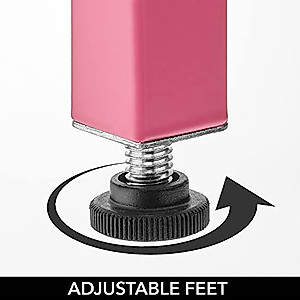 mDesign Modern Industrial 3-Tier Steel Organizer Shelf Rack - Collapsible Metal Storage Shelving Furniture Unit for Living Room, Bathroom, Office, and Bedroom - Black