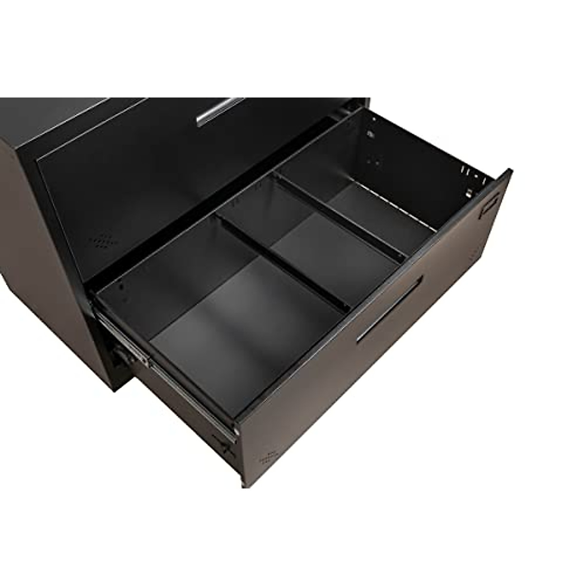 Yone jx je 3 Drawer Lateral Filing Cabinet for Legal/Letter A4 Size, Large Deep Drawers Locked by Keys, Locking Wide File Cabinet for Home Office, Metal Steel (Black)