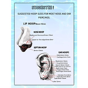 OUFER Nose Rings Hoops, 20G Hoop Nose Ring, 8mm Nosril Piercing Hoop, Stainless Steel Cartilage Tragus Helix Earrings Cartilage Earring 20g Nose Hoop for Women Men