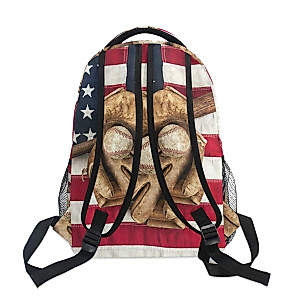 Baseball Backpacks Large 18 Inch Bookbag Shoulder School Computer Hiking Gym Travel Casual Travel Daypack