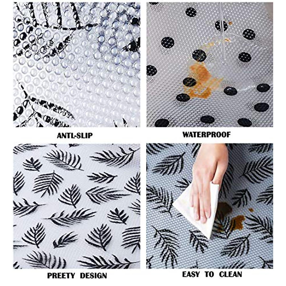 Shelf Liner for Kitchen Cabinets Non-Adhesive Polka Dot Drawer Liner Non-Slip Refrigerator Liner Waterproof Fridge Pad Cupboard Mat Easy Placemats, Ideal for Wire Pantry Bathroom, 17.7"× 47.2"