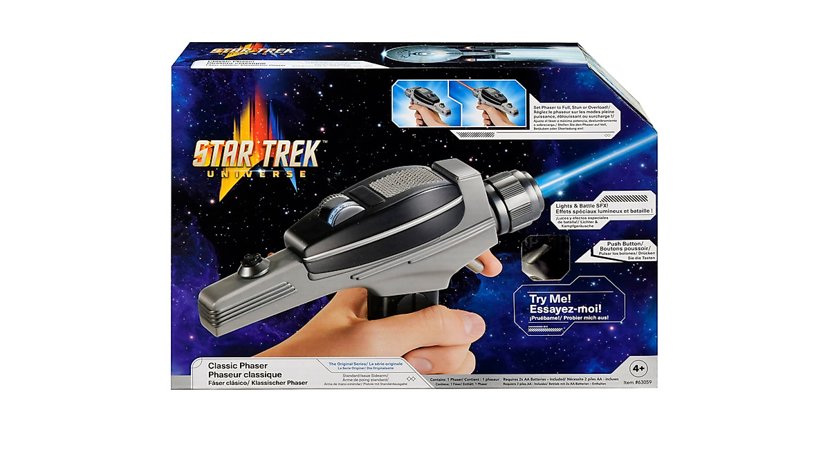 Star Trek Phaser 10'' Replica with Authentic Sounds & Display Stand