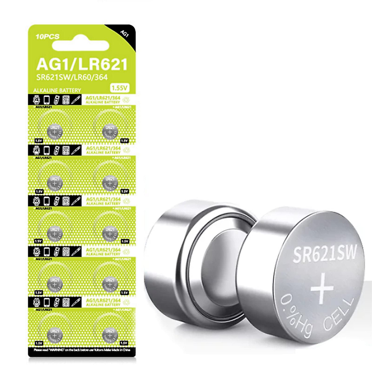 TXY 10PCS LR621 AG1 SR621SW 364 LR60 164 1.5V Alkaline Watch Battery Button Cell Batteries