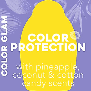 OGX ColorGlam Ultra Hydrating Shampoo for Color-Treated Hair, Gentle Sulfate-Free Surfactants to Help Protect Hair Color, Semi-Sweet Scent, 13 Fl Oz