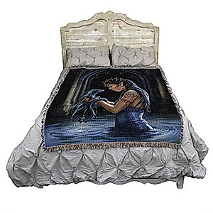 Pure Country Weavers Water Dragon Blanket by Anne Stokes Age of Dragons Collection - Gift Fantasy Tapestry Throw Woven from Cotton - Made in The USA (72x54)