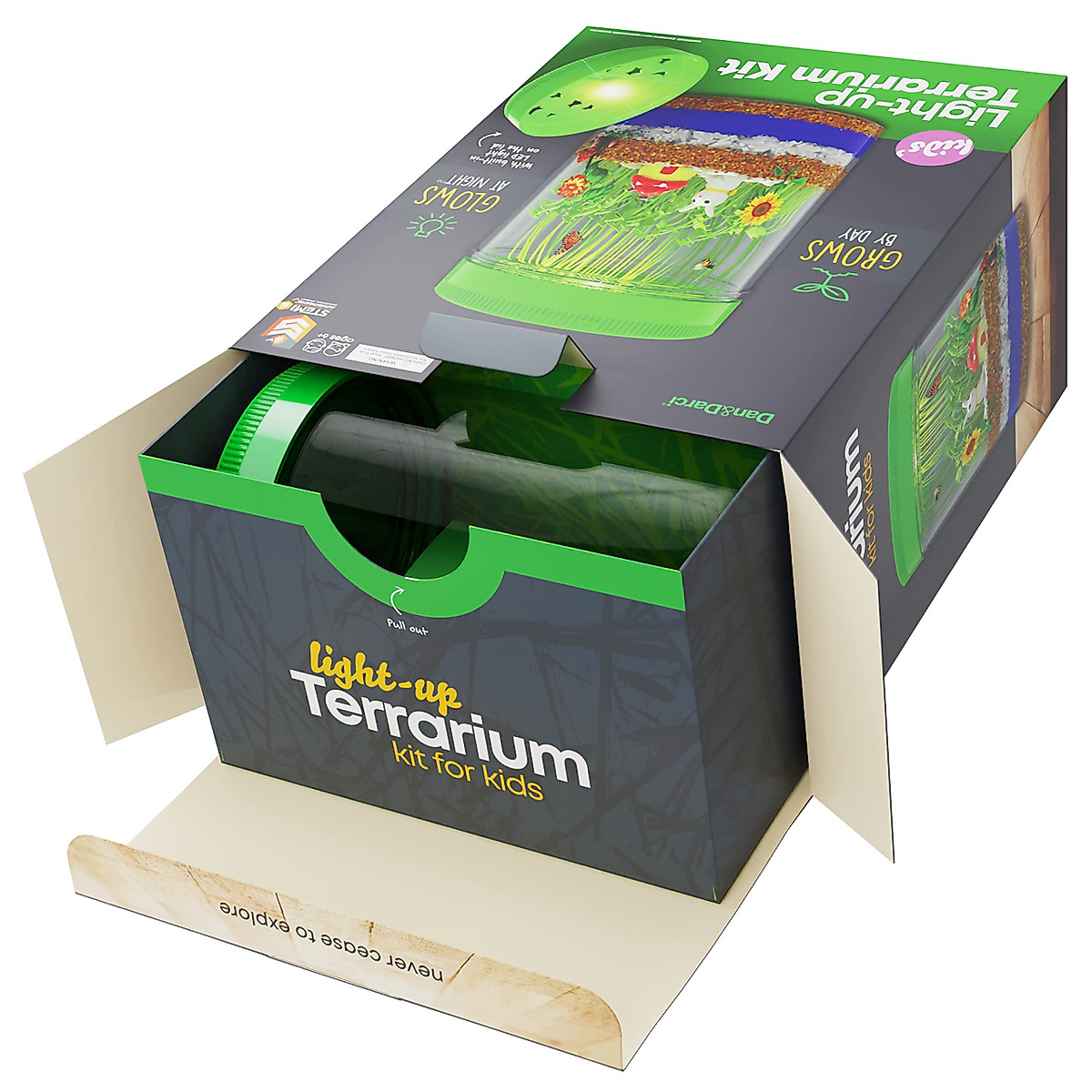 Light-Up Terrarium Kit for Kids - STEM Science Kits - Easter Gifts for Kids - Educational DIY Kids Toys for Boys & Girls - Crafts Projects Ideas for Ages 6 7 8-12 Year Old Age