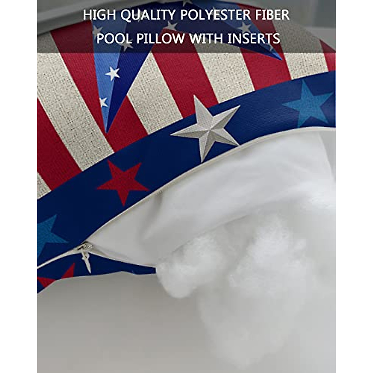 Recliner Head Pillow Ledge Loungers Chair Pillows with Insert USA Flag 4th of July Stars Blue Red Stripe Retro Farmhouse Lumbar Pillow with Adjustable Strap Patio Cushion for Sofa Bench Couch, 2 PCS