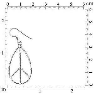 MIMI Sterling Silver Peace Sign Teardrop Dangle Earrings