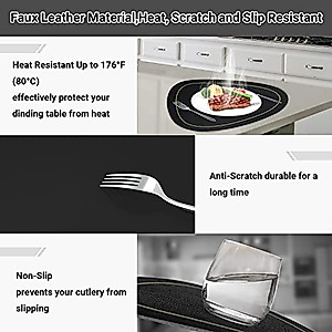 Placemats Double-Sided Leather Placemat Indoor Outdoor Table Mats Set of 6 with Coasters Heat Resistant Waterproof Oil-Proof Washable Wipeable Place Mats for Kitchen Dining Patio Table Decor